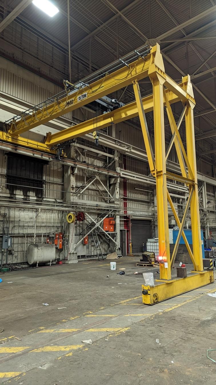 15 Ton, Kone, 30' 0" Span, 27' 5" overall height, class D, radio, VFD ...