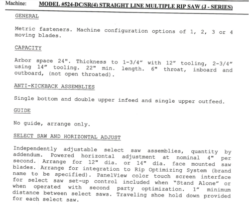 Mereen Johnson #524-DC/SR4, Select-A-Rip Gang Gip Saw, (4) Shifting Saw ...
