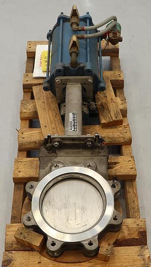 8" Dezurik #KDB, air operated knife gate valve, serial #9328763 for ...