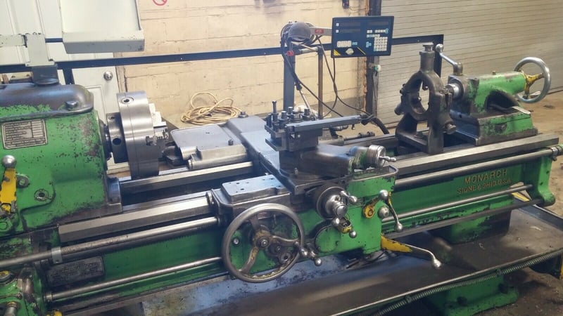16" x 54" Monarch #16C, engine lathe, 2-Axis digital read out, steady ...