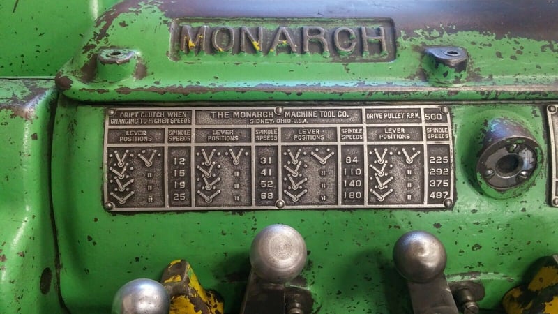16" x 54" Monarch #16C, engine lathe, 2-Axis digital read out, steady ...