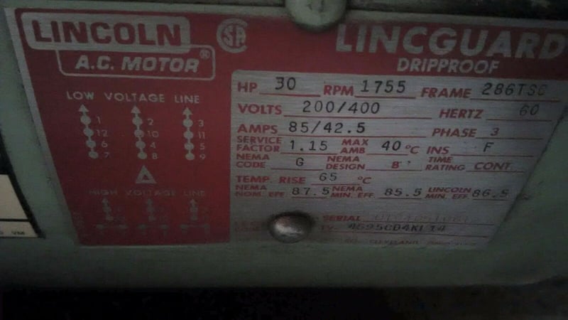 115/125 psi, Sullair #LS10-30H, Screw-Type Air Compressor, 8/8.5 bar ...