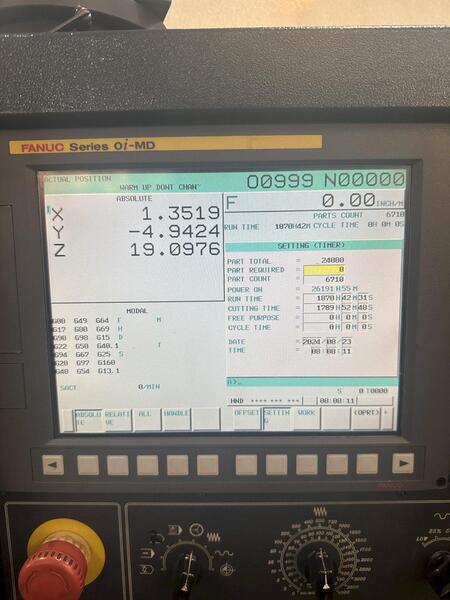 Johnford #SV-32, CNC vertical machining center, 32" X, 20" Y, 24" Z, 40 ...