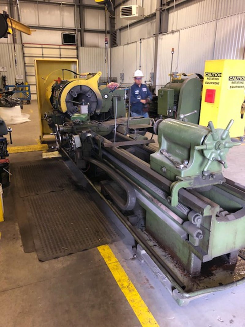 27" x 120" Lehmann #2516, oil field & hollow spindle lathe, automatic ...