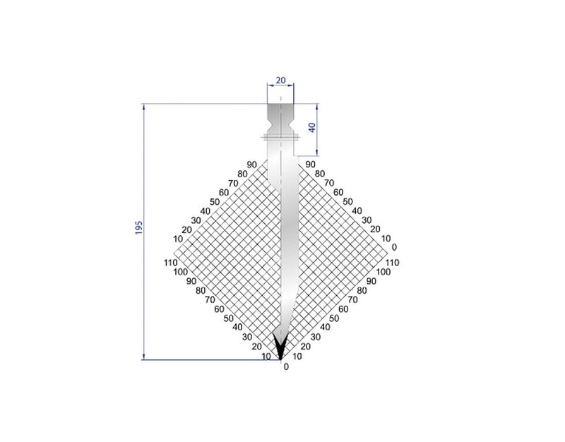 21.65" L, Eurostamp #1236, 550mm 60 degree Gooseneck punch (segmented ...
