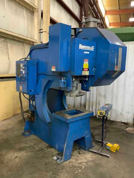55 Ton, Rousselle #G1-55, gap frame press, 2" stroke, air clutch ...