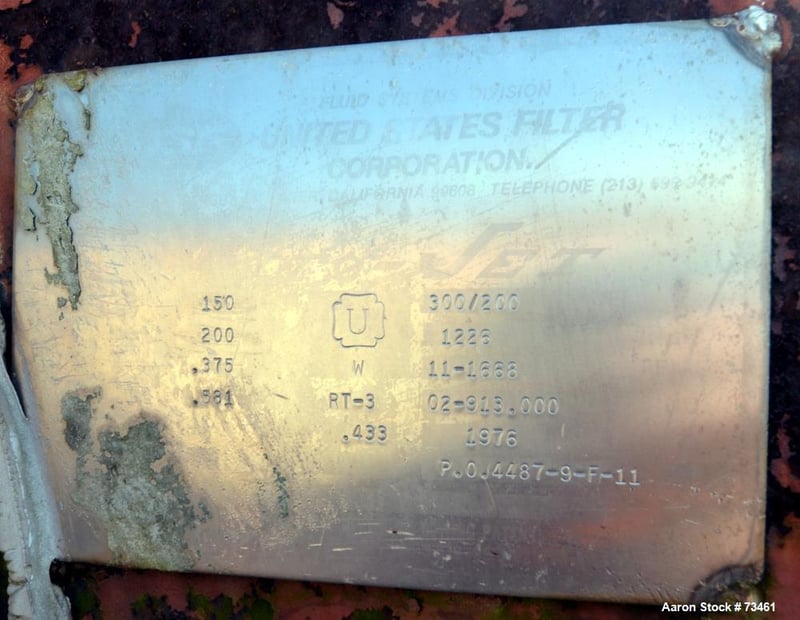 300 sq.ft. U.S. Filter #300/200, Auto-Jet Self-Cleaning Pressure Leaf ...