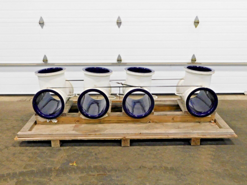 12" Glass lined pipe fitting connection tee, DeDietrich, new, set of 4 ...