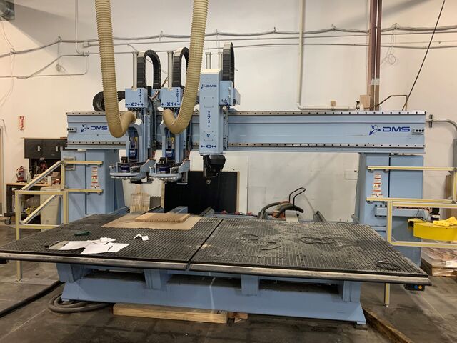 DMS Teton #5TT6-6-6-36, triple head 5-Axis CNC router, 6' x 6' twin ...