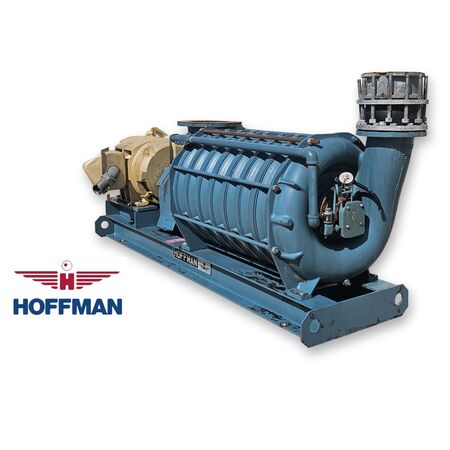 2800 cfm, Hoffman #65108A, multi-stage centrifugal exhauster blower, 3550 RPM, 8 stages, 200 HP ...