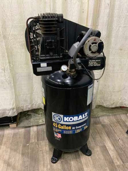 12 cfm, 35 psi, Kobalt #K7045V, air compressor, 3 HP, 40 gallon tank ...