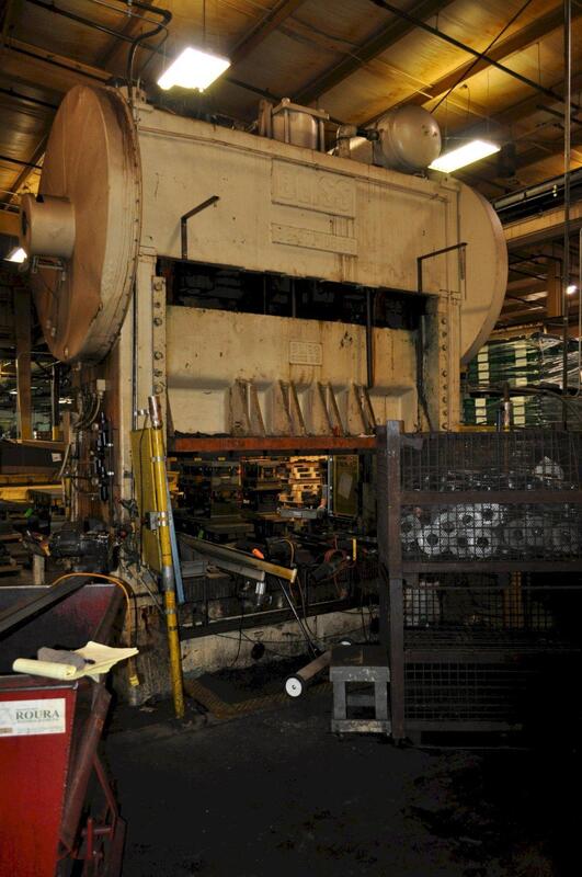 300 Ton, Bliss #S2-300, straight side double crank press, 14" stroke ...