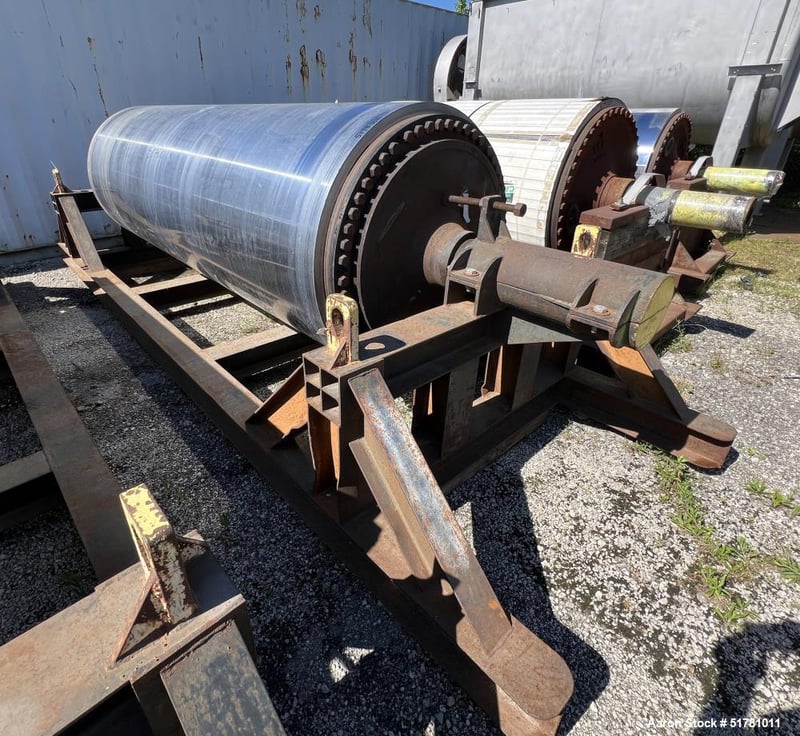 3.6' Single Drum Dryer Roll Only, 3' diameter x 10' face chrome plated ...