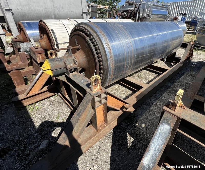 3.6' Single Drum Dryer Roll Only, 3' diameter x 10' face chrome plated ...