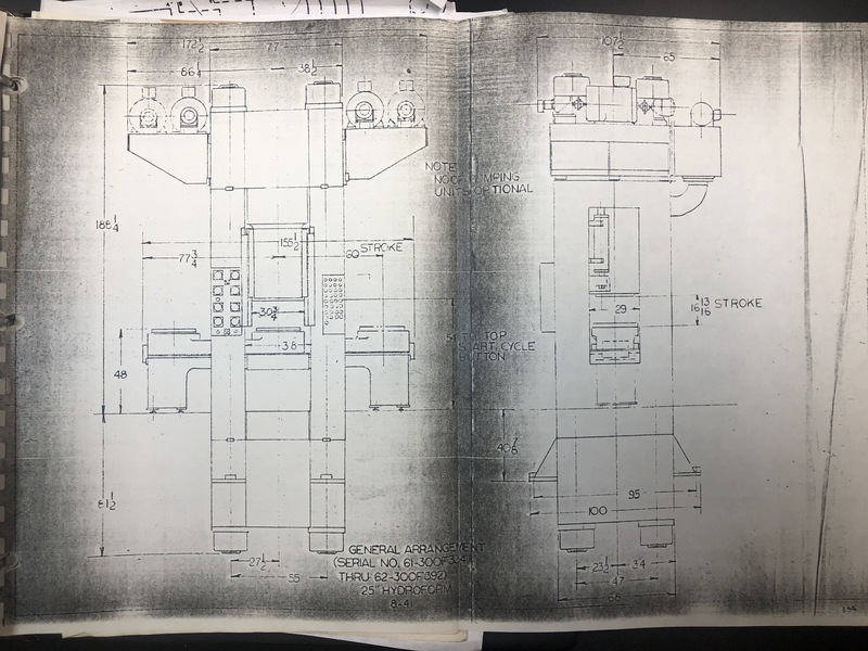 2750 Ton, Cincinnati #25-10-12, hydroform press, 16" stroke, 29.75" DL ...