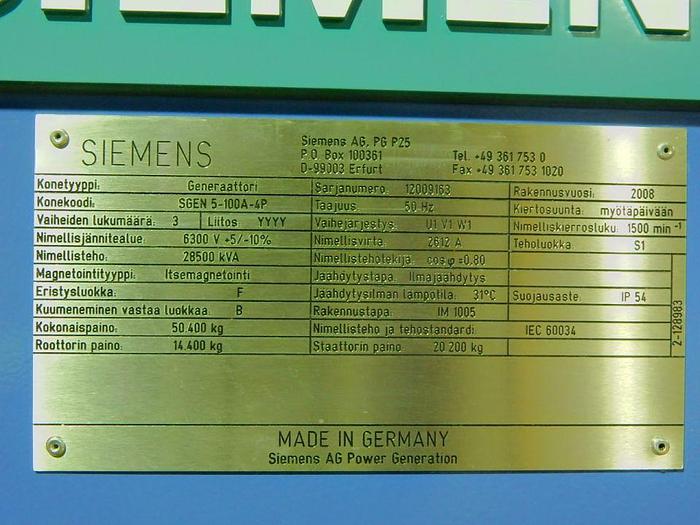 22.5 MW Siemens #SST-300-G32-A, steam turbine, back pressure turbine ...