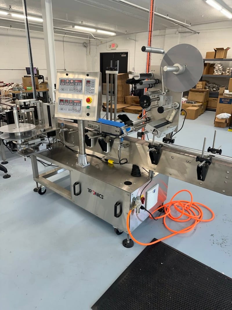 Tronics #S30TP, Wraparound and Top Labeler, 1200 inches of label per ...