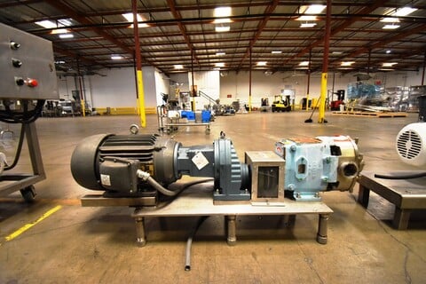 Waukesha #130, positive displacement pump, 3" dia. inlet/outlet with ...