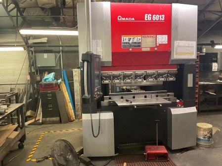 60 Ton, Amada #EG-6013-M10, fully electric press brake, 4.7' OA, 39.8" between housing, 5.9 ...