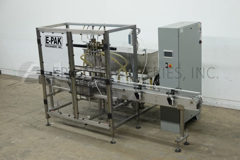 E-Pak, 4-head, inline, Stainless Steel gear pump filler, Bimba indexing ...