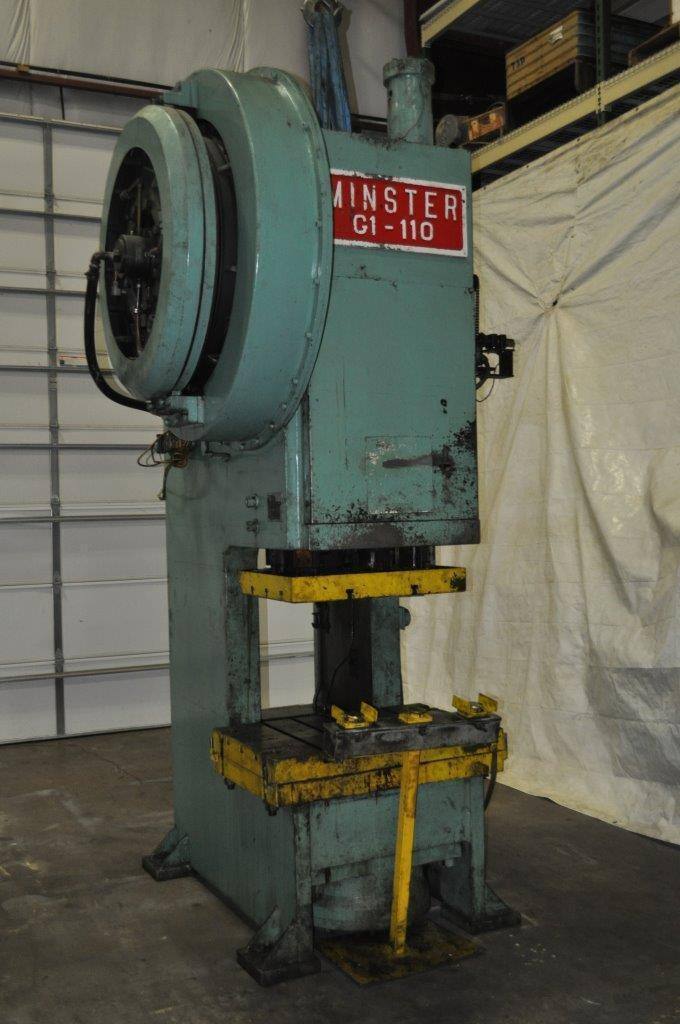 110 Ton, Minster #G1-110, Gap Frame Press, 10" stroke, 17" Shut Height ...