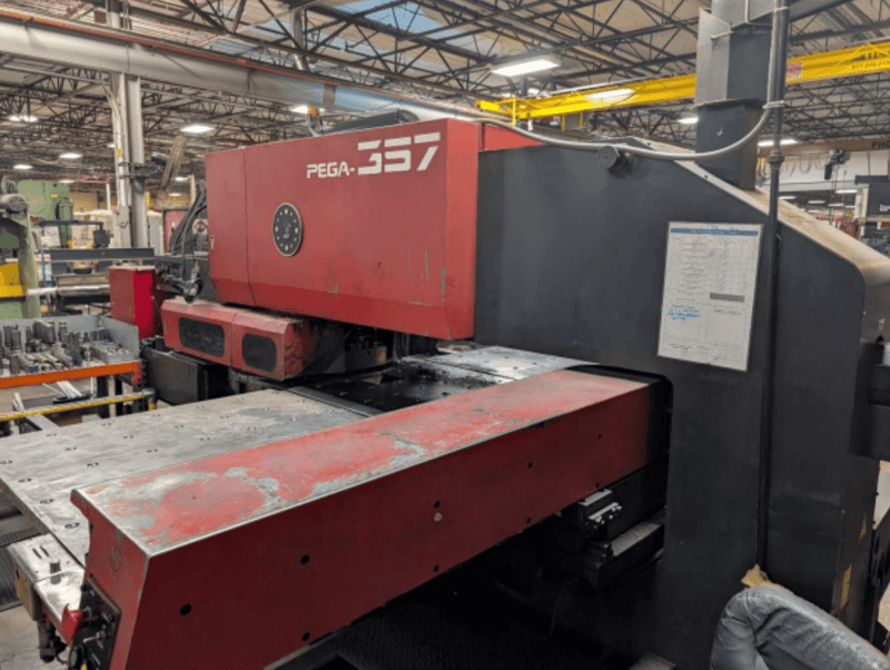33 Ton, Amada #Pega-357, CNC turret punch, 50" x 72" sheet, 58 station ...