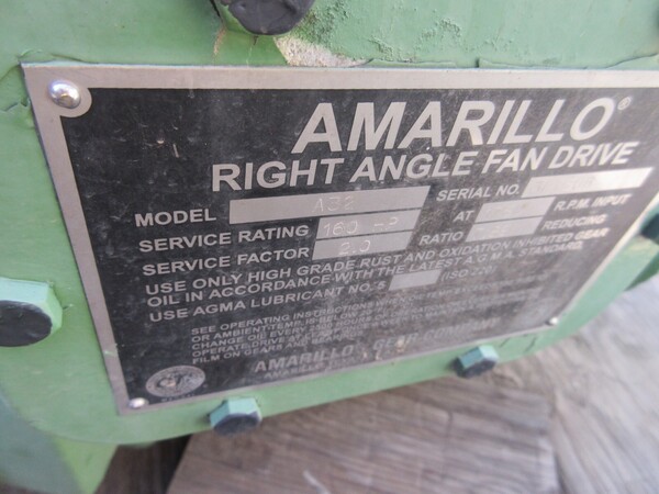 160 HP @ 1750 RPM, Amarillo #A32, right angle fan drive, 7.89:1 Ratio ...