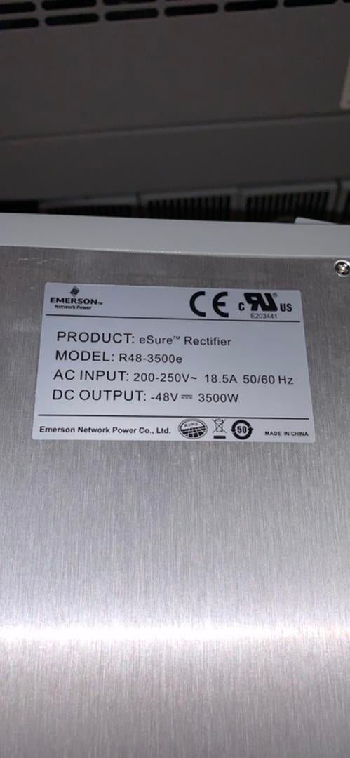 10000 Amp. 48 VDC, 2501 VAC, Emerson NETSURE #701NVBB, rectifier 701 DC ...