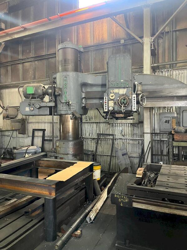 7' -19" Carlton #4A, radial arm drill, 20" stroke, 6MT taper, power ...