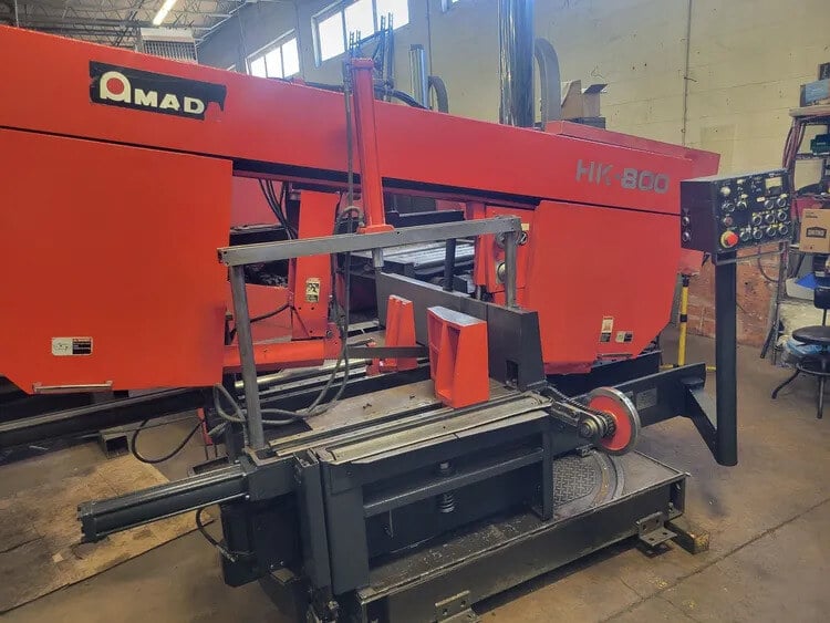 23" x 32" Amada #HK-800, semi-auto horizontal bandsaw, power tilt ...