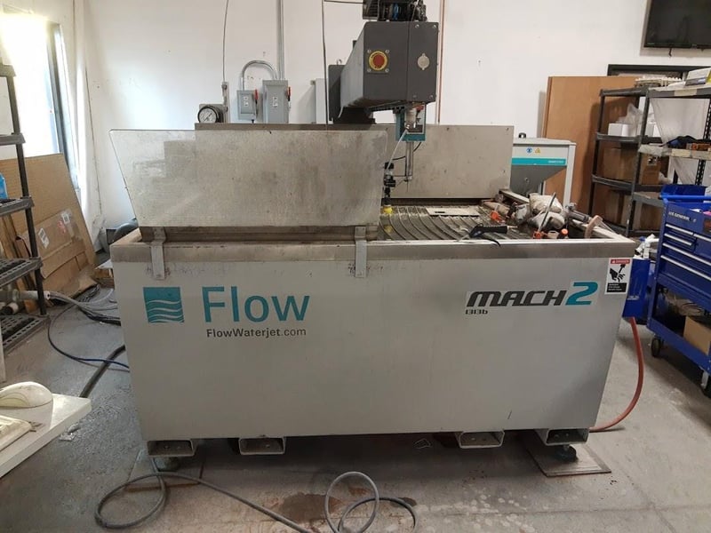 Flow #Mach-2-1313B, waterjet cutting system, 4.3'X, 4.3'Y, 7" Z, 30 HP ...