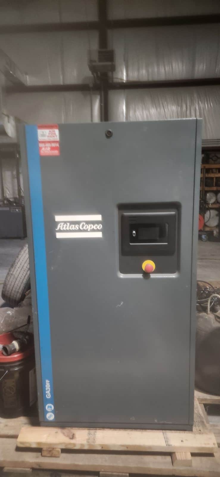192 cfm, 1100 psi, Atlas Copco #GA30FF, rotary screw air compressor, 40 ...