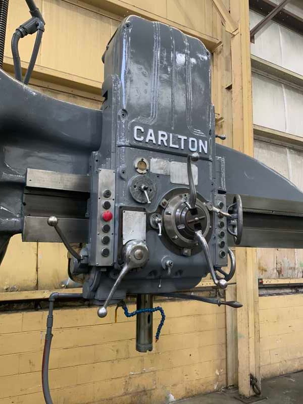 6' -17" Carlton #3A, radial arm drill, 77" x48" base, #4MT, power ...