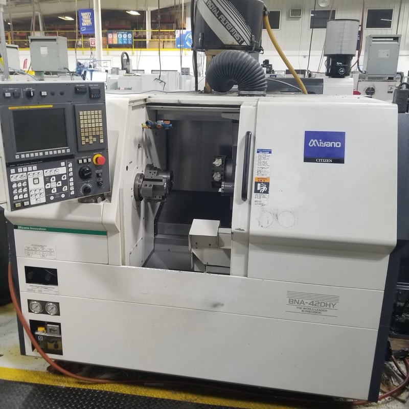 Citizen Miyano #BNA-42DHY, Muti-Axis CNC Lathe, 5" chuck, 1.6" bar, Fanuc 0i-TD, barfeeder, 2012 ...
