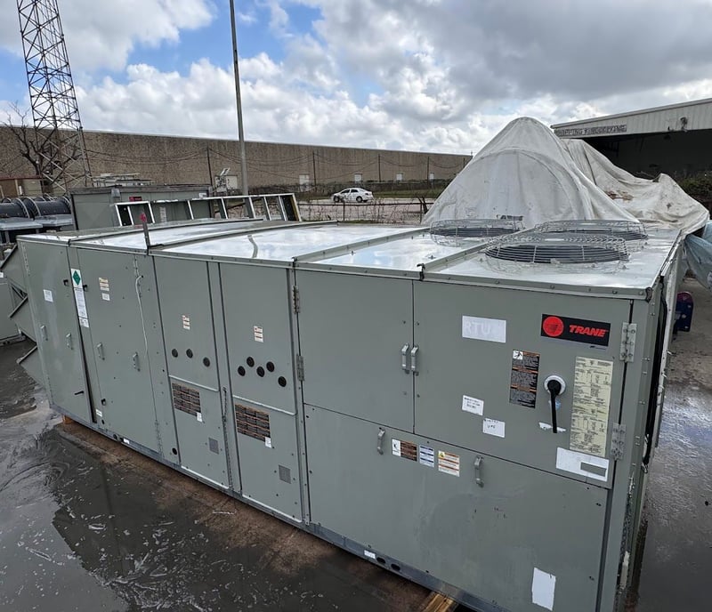 27.5 Ton, Trane #Voyager, RTU package unit DX cooling 230 V. gas heat ...