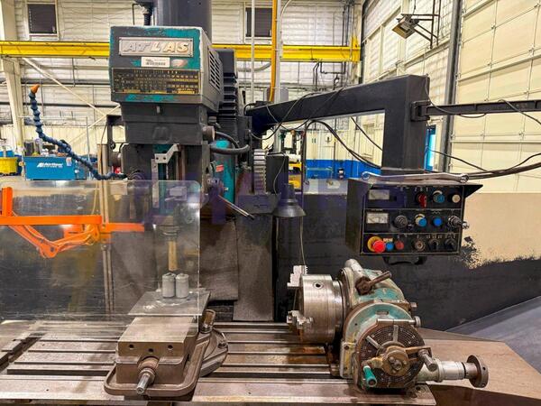 Atlas, vertical milling machine, 16.75" x72" table, 3-Axis digital read ...