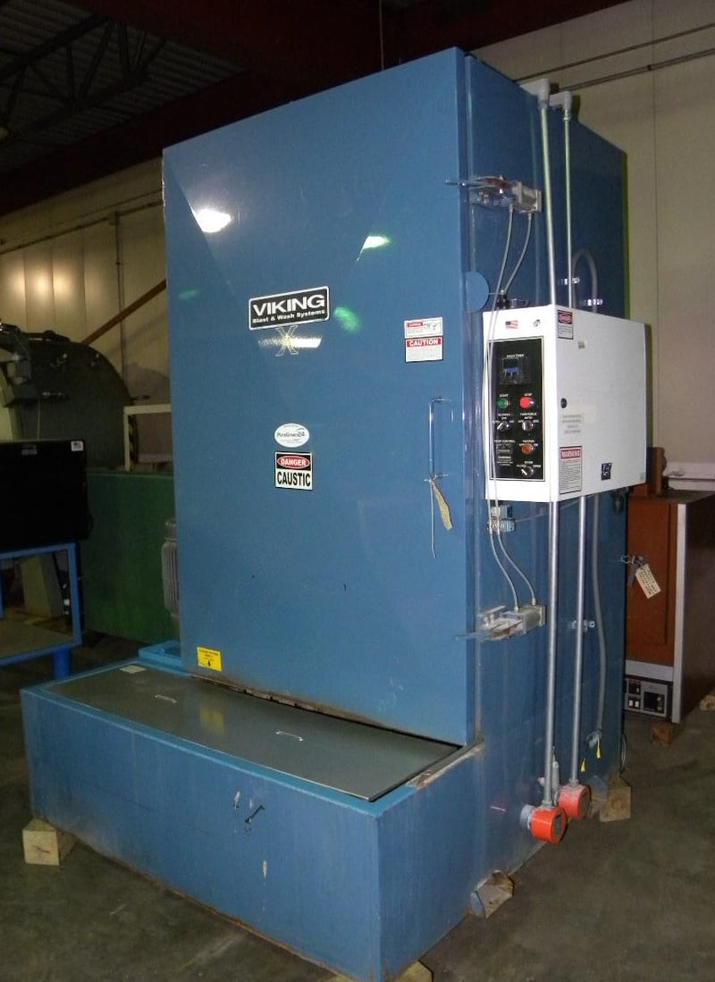 Viking #D60E, rotary table blast washer, 36" dia x 60" high, electric ...