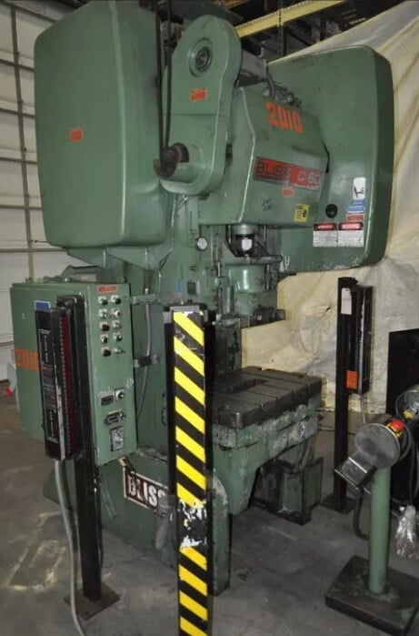 60 Ton, Bliss #C-60, OBI Back Geared, 4" stroke, 14" Shut Height, air ...