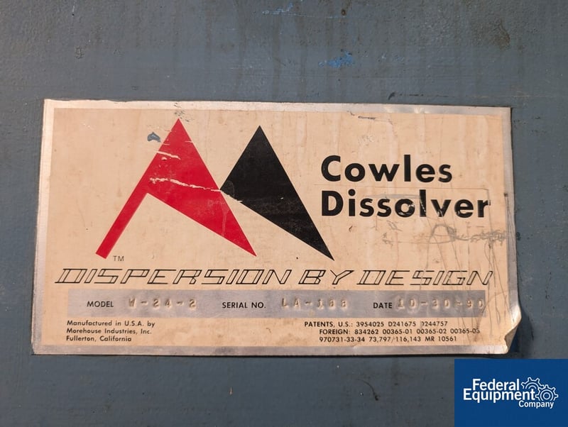 10 HP Cowles #W-24-2, Disperser, Stainless Steel, 230/460 volt xp motor ...