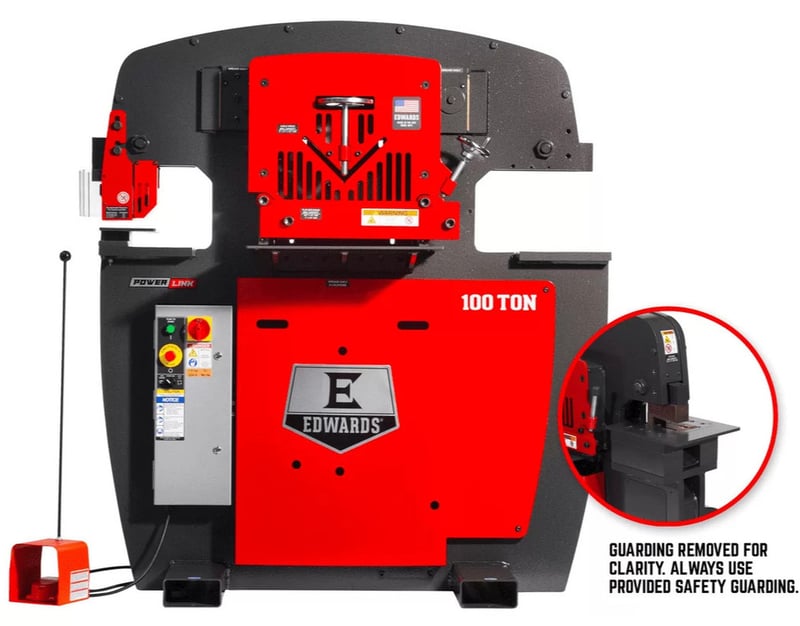 Edwards #10231522, ironworker, 100 ton, with Powerlink & coper notcher ...
