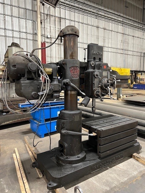 4' -9" Carlton, radial drill, power elevation & clamp, 80-1500 RPM ...