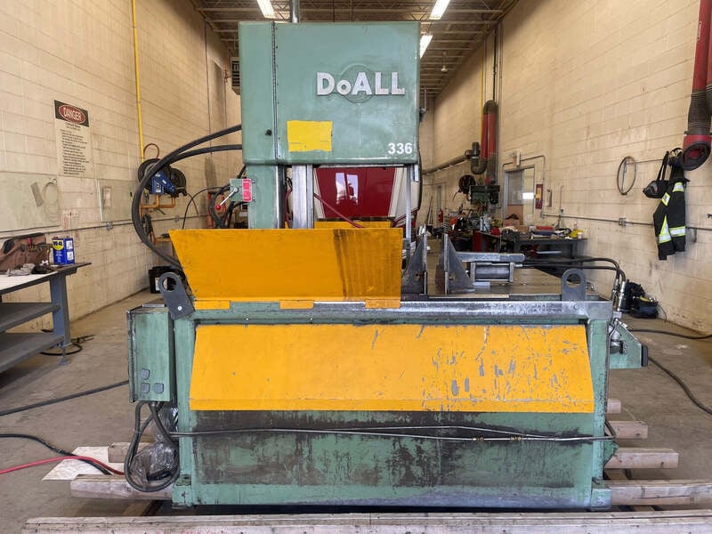 20" x 20" DoAll #TF-20, vertical band saw, 180" x 1" blade, 460 V., 3 ...