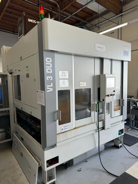 Emag #VL-3-Duo, CNC twin spindle vertical turret lathe, 8.5" chuck, (2 ...