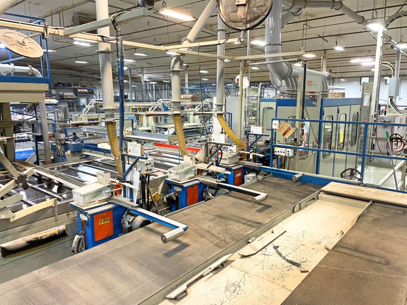 Transfer/De-Stacker Line, Outfeed System from Moulder, 16' L outfeed ...