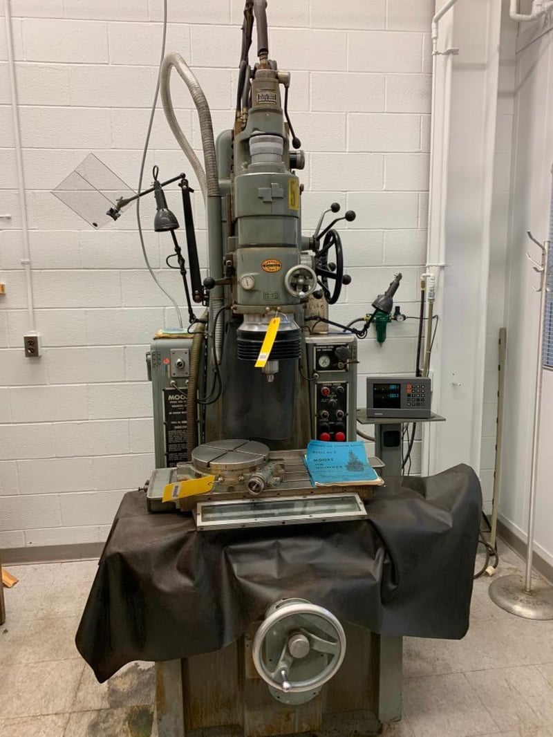 N, Moore #3. jig grinder, 11" x 24" table, Heidenhain 2-Axis digital ...