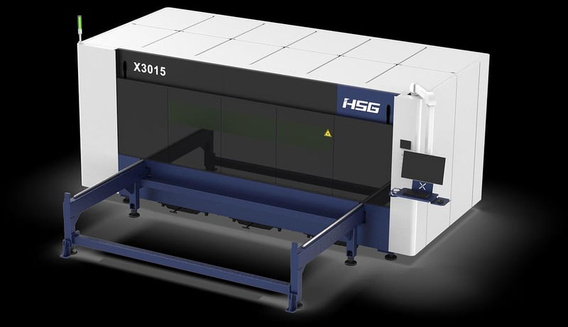 HSG #X3015-3, fiber laser 3000 watts, 5' x 10' table, dust collector ...