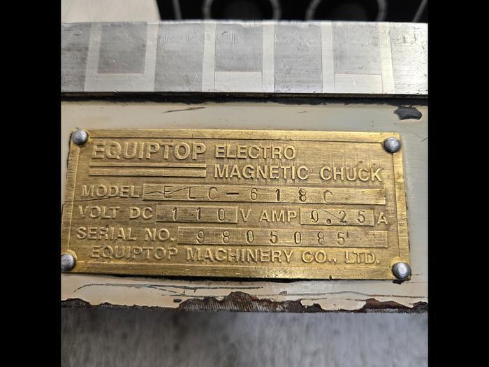 6" x 18" EquipTop #ELC-618C, standard pole electrical magnetic chuck, C ...