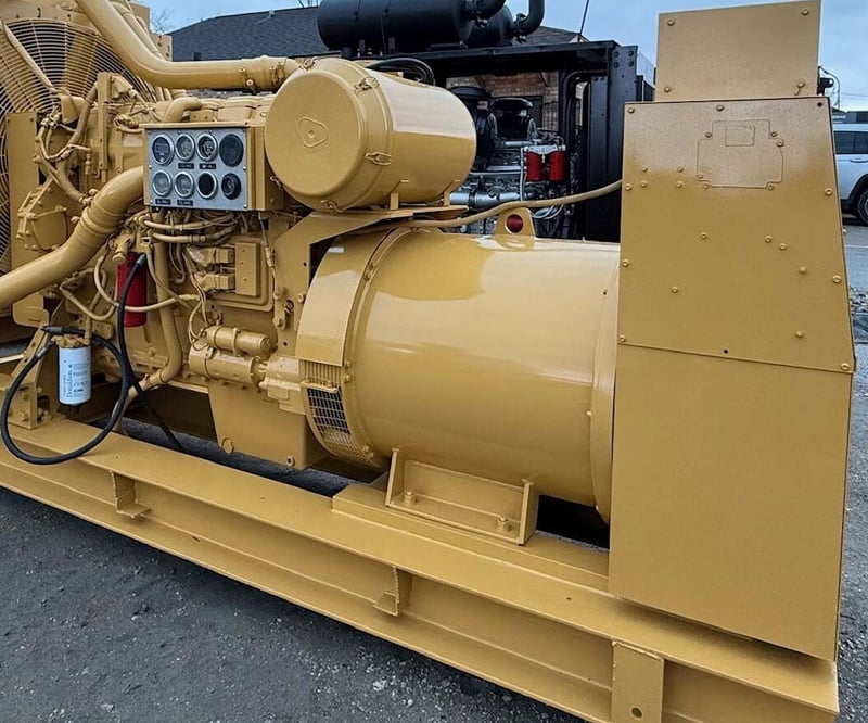 450 KW Caterpillar #3456, diesel generator set, open skid mounted For ...
