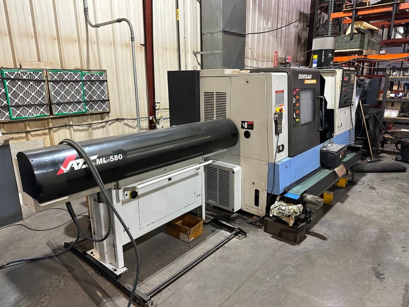 Daewoo Doosan Puma #240MS, Fanuc 18i-TB, 10" chuck, 4" sub chuck, chip ...