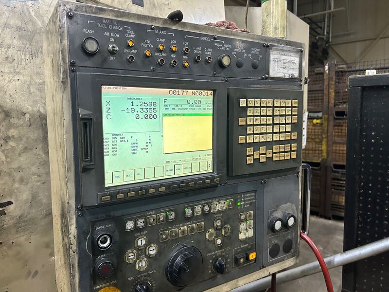 Okuma-Howa #VTM-100, CNC vertical boring mill, Fanuc Control, 3-jaw 30 ...